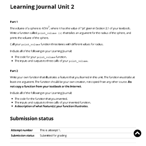 CS1101 Graded Quiz Unit6 - Marked - Question 1 Correct Mark 1 out of 1 ...