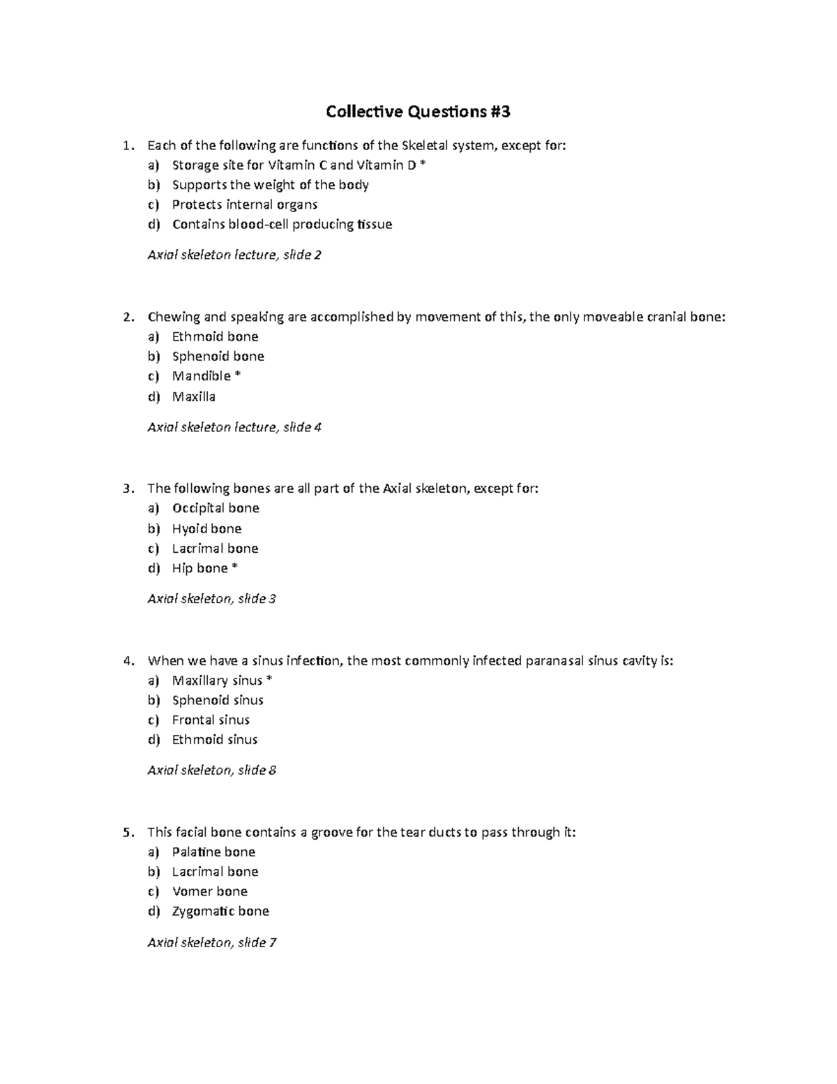 Collective Questions 3 - Collective Questions Each of the following are ...