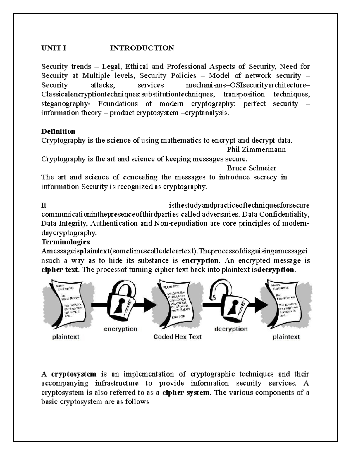 UNIT 1 - notes - UNIT I INTRODUCTION Security trends – Legal, Ethical ...