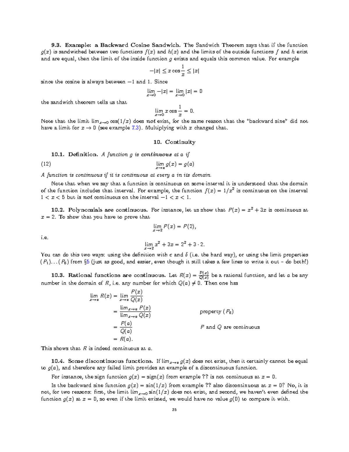 Math Calculus (18) - n/a - Example: a Backward Cosine Sandwich. The ...