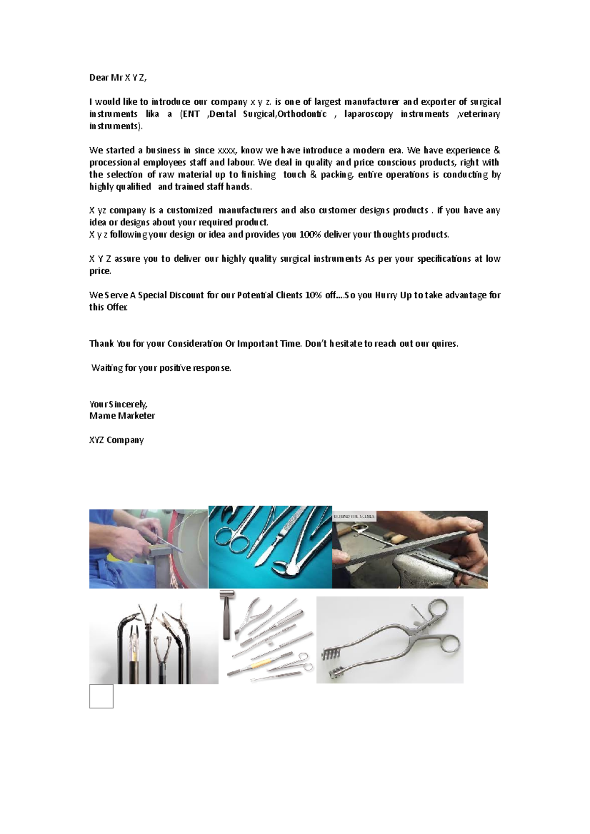 Dear Mr X Y Z - How to write ecommerce email - Dear Mr X Y Z, I would ...