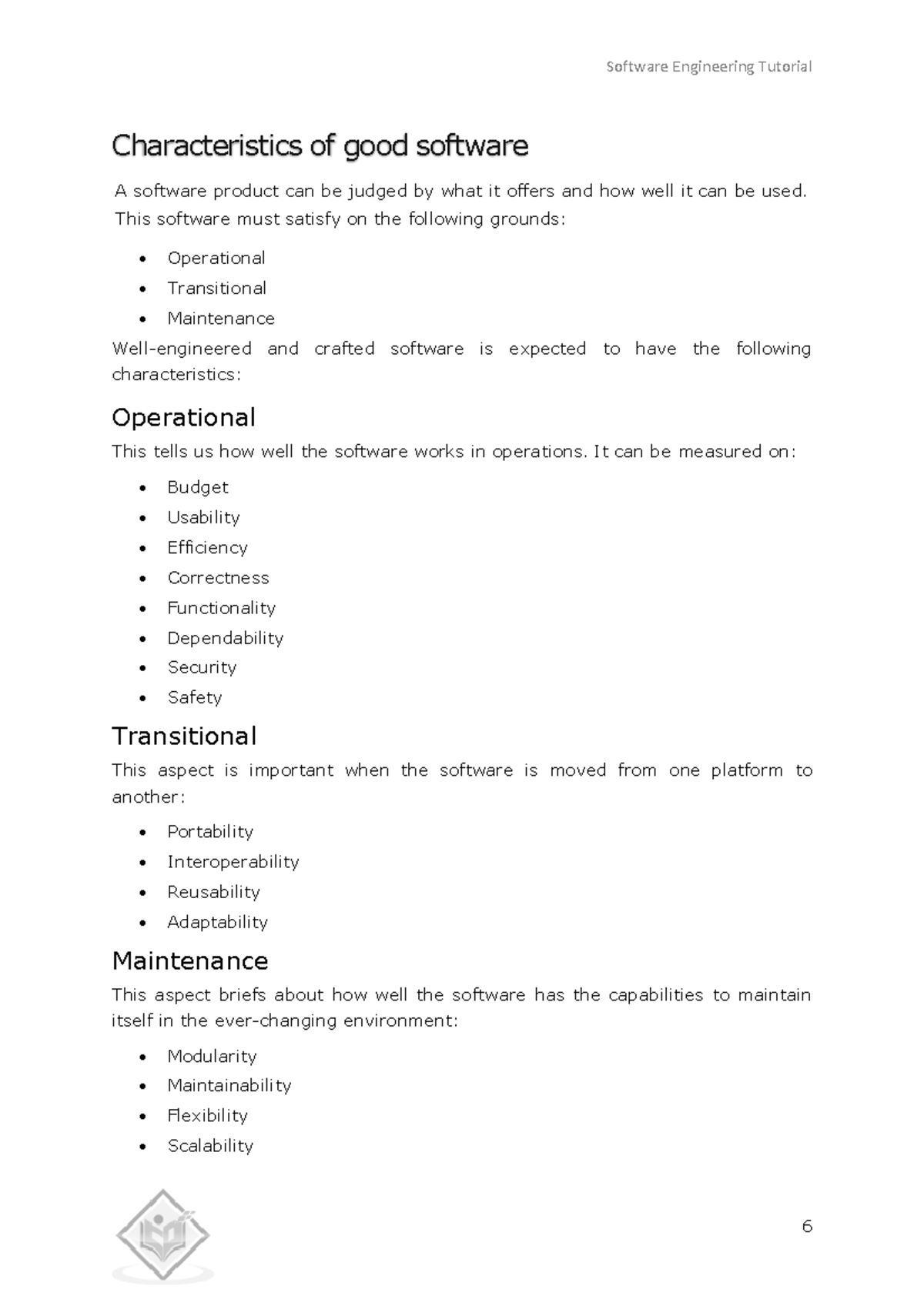 1 - Characteristics of good software - Software Engineering Tutorial 6 ...