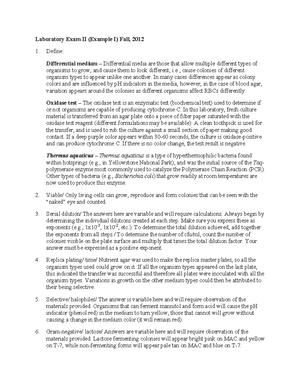 28 lab ex 2 fall 2012 - 28 lab ex 2 fall - Laboratory Exam II (Example ...