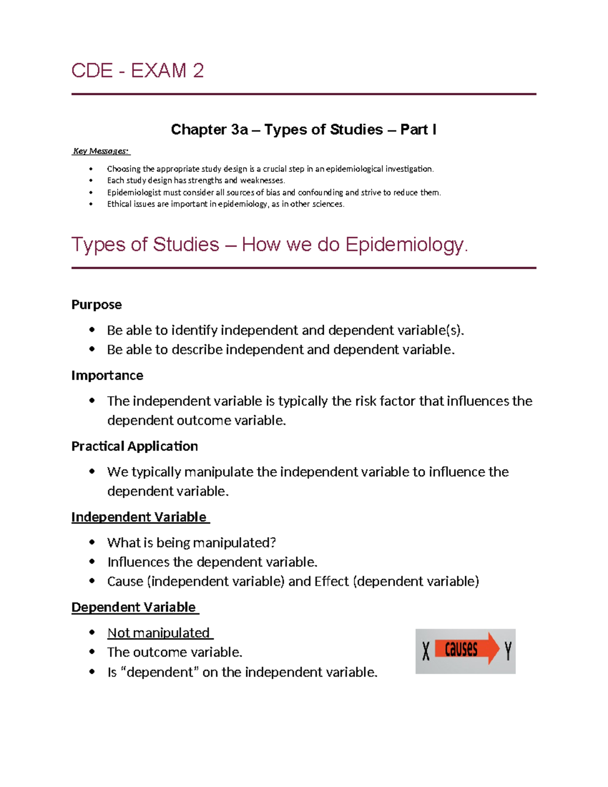 CDE- Exam 2 - CDE- Exam 2 Notes - CDE - EXAM 2 Chapter 3a – Types of ...