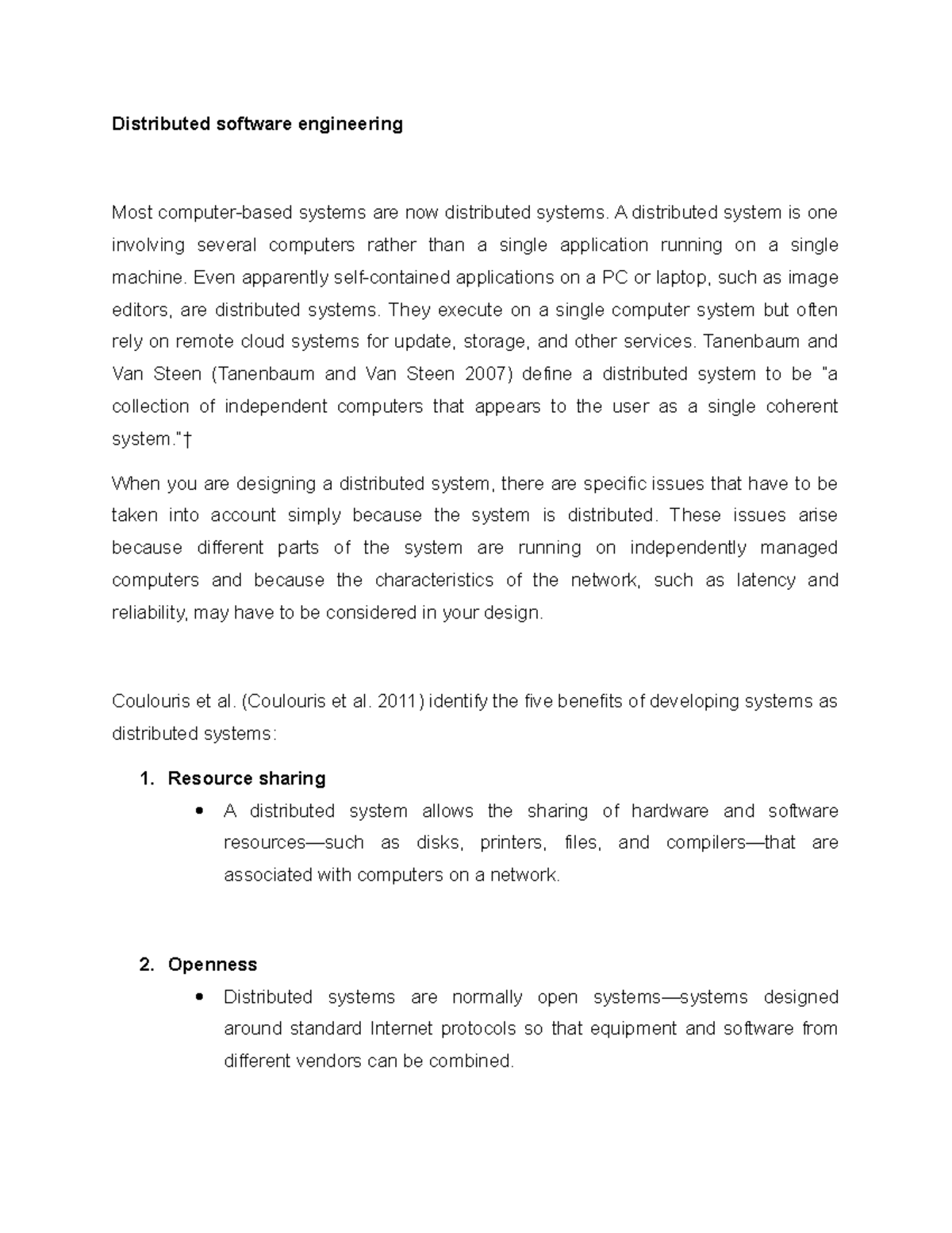 Distributed software engineering - A distributed system is one ...