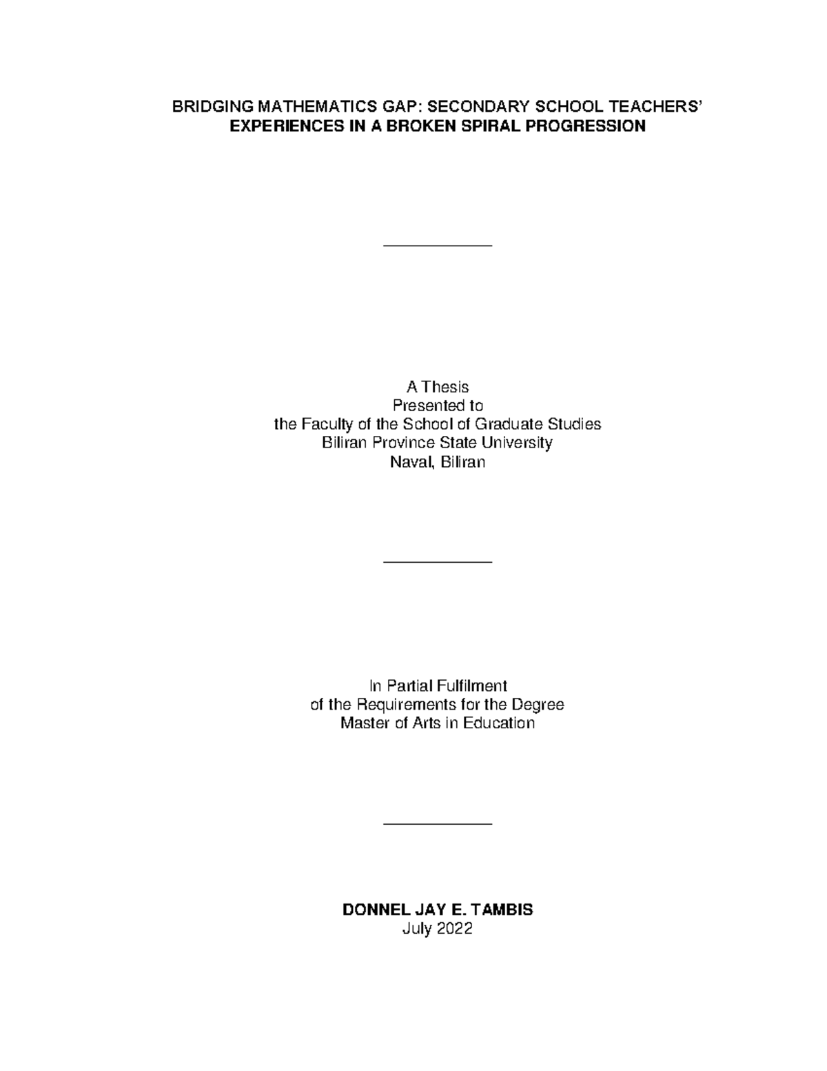 Donnel-Jay-E - Hhhh - BRIDGING MATHEMATICS GAP: SECONDARY SCHOOL ...