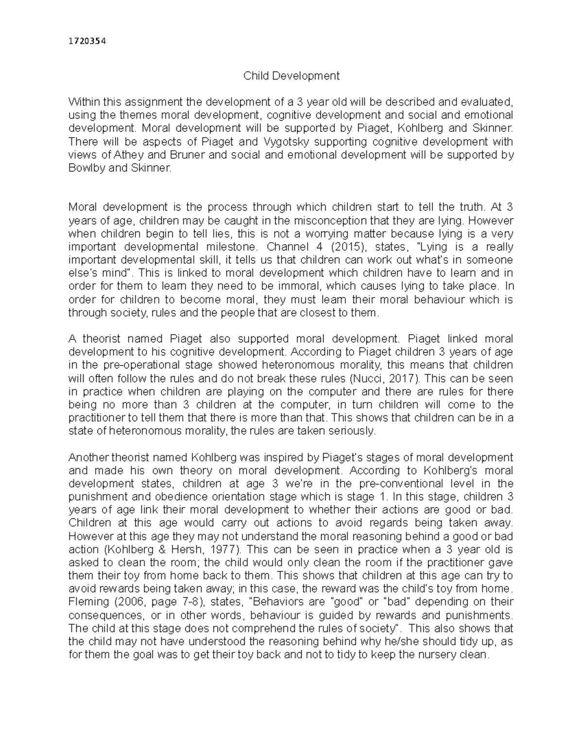 Summative - Child Development - Child Development Within this ...