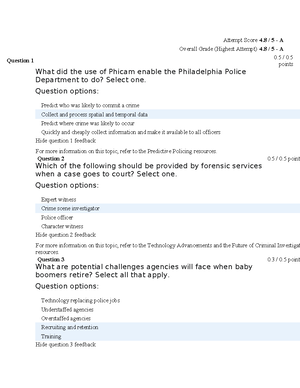 CJ-305 2-3 Quiz - Attempt Score 25 / 25 - A Overall Grade (Highest ...