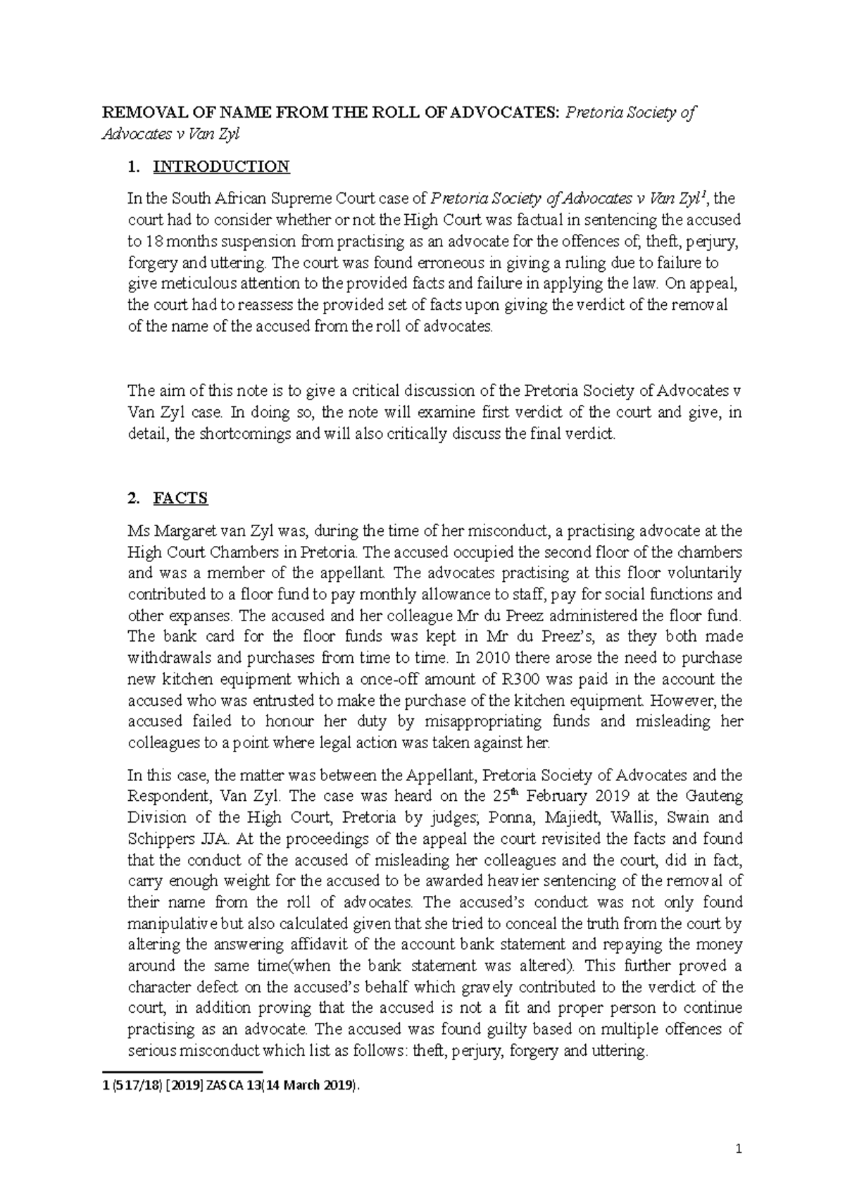 Legal Writing: CASE NOTE - LAWS2LRW - UKZN - Studocu