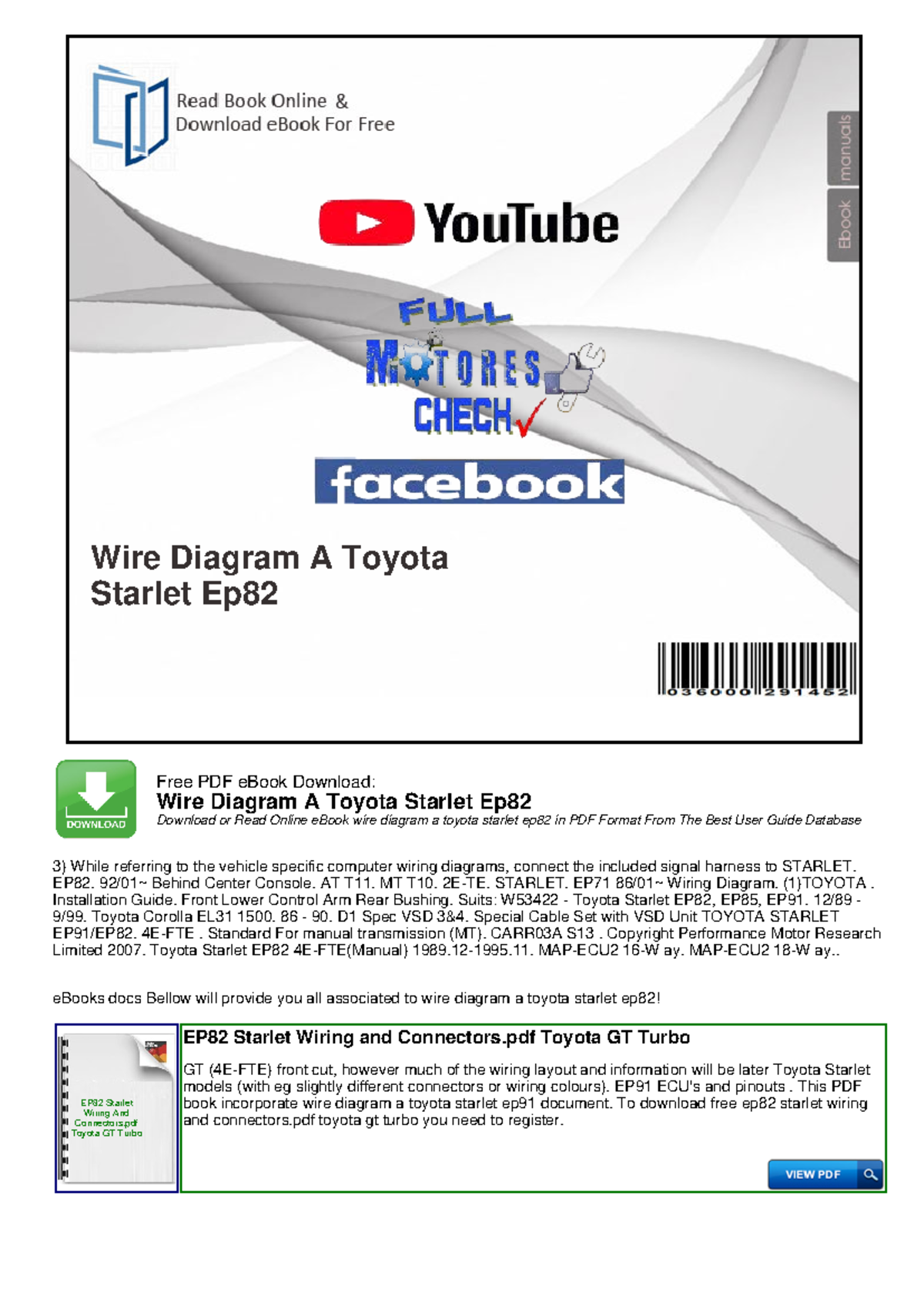 Diagram A toyota starlet- FULL Motores Check - Wire Diagram A Toyota ...