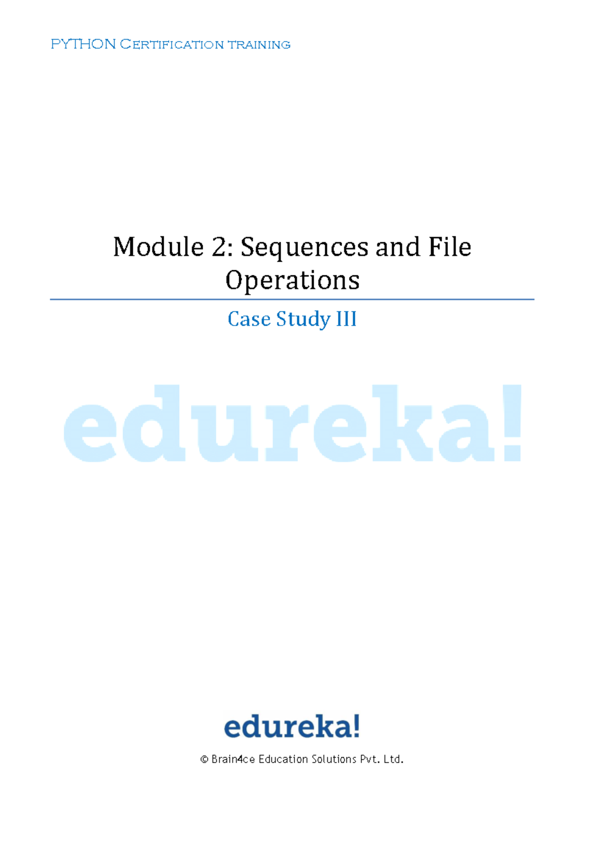 Pdfcoffee - 3fwev - PYTHON Certification training Module 2: Sequences ...