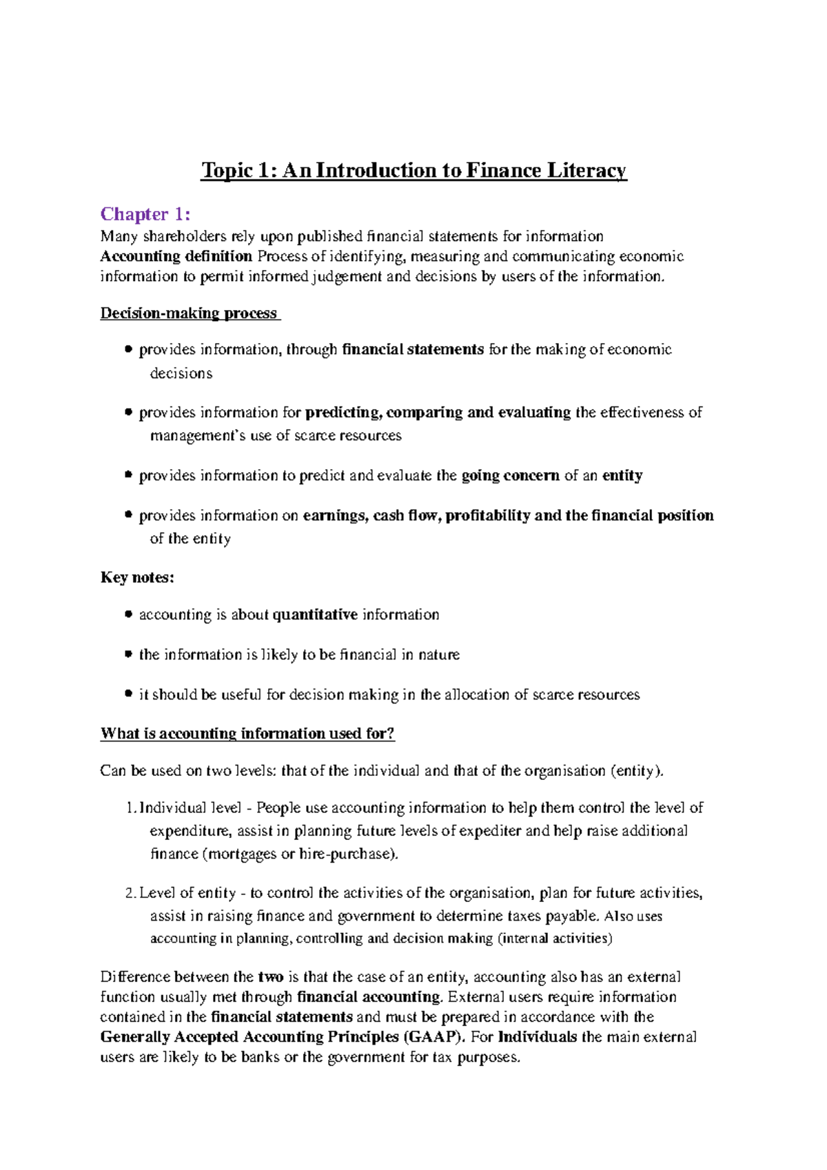 ACCT5906 Notes - Summary Corporate Accounting - Topic 1: An ...