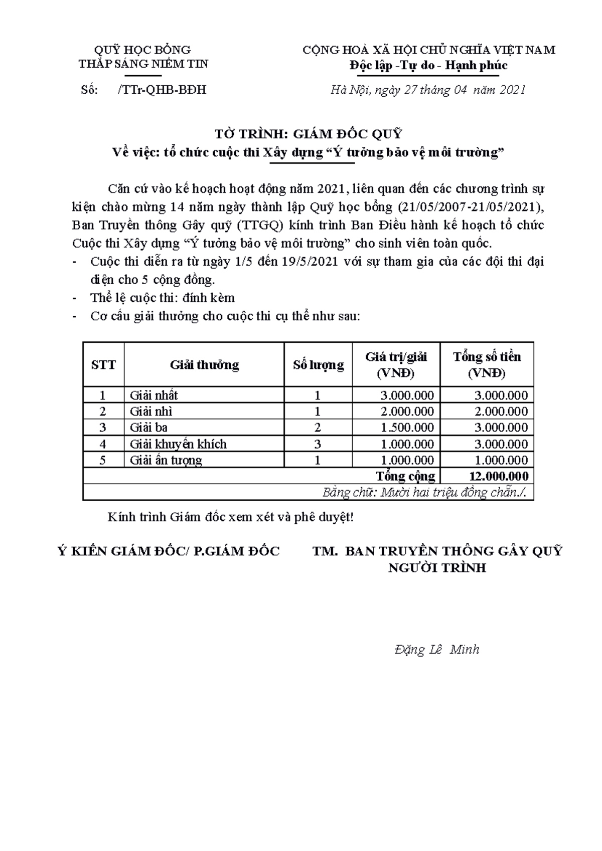 TT Cuoc thi Y tuong bao ve moi truong 2021 - QUỸ HỌC BỔNG THẮP SÁNG ...