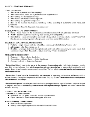 Principles of Marketing LT3 - PRINCIPLES OF MARKETING LT STRATEGIC MARKETING VS. TACTICAL ...