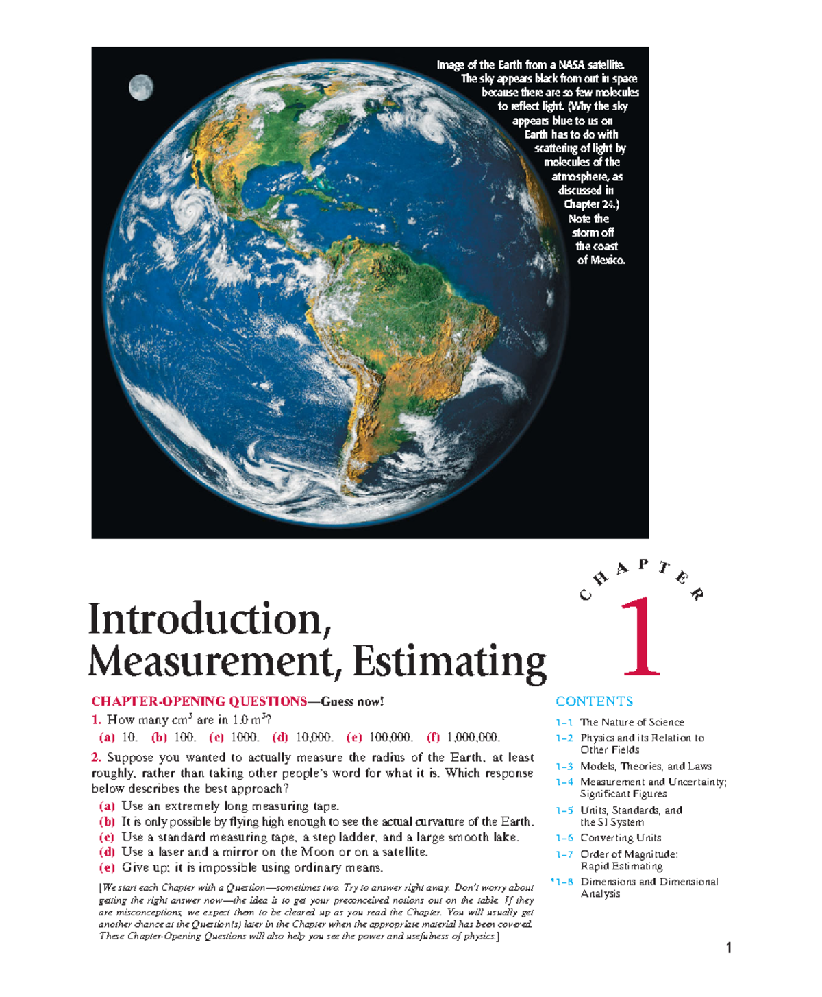 Giancoli Ch 1 Measure - C H A P T E R Introduction, Measurement, Estimating 1 CONTENTS 1–1 The ...