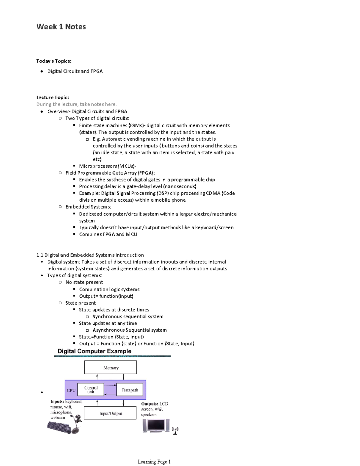Week 1 notes EMS - Lecture Topic: During the lecture, take notes here ...