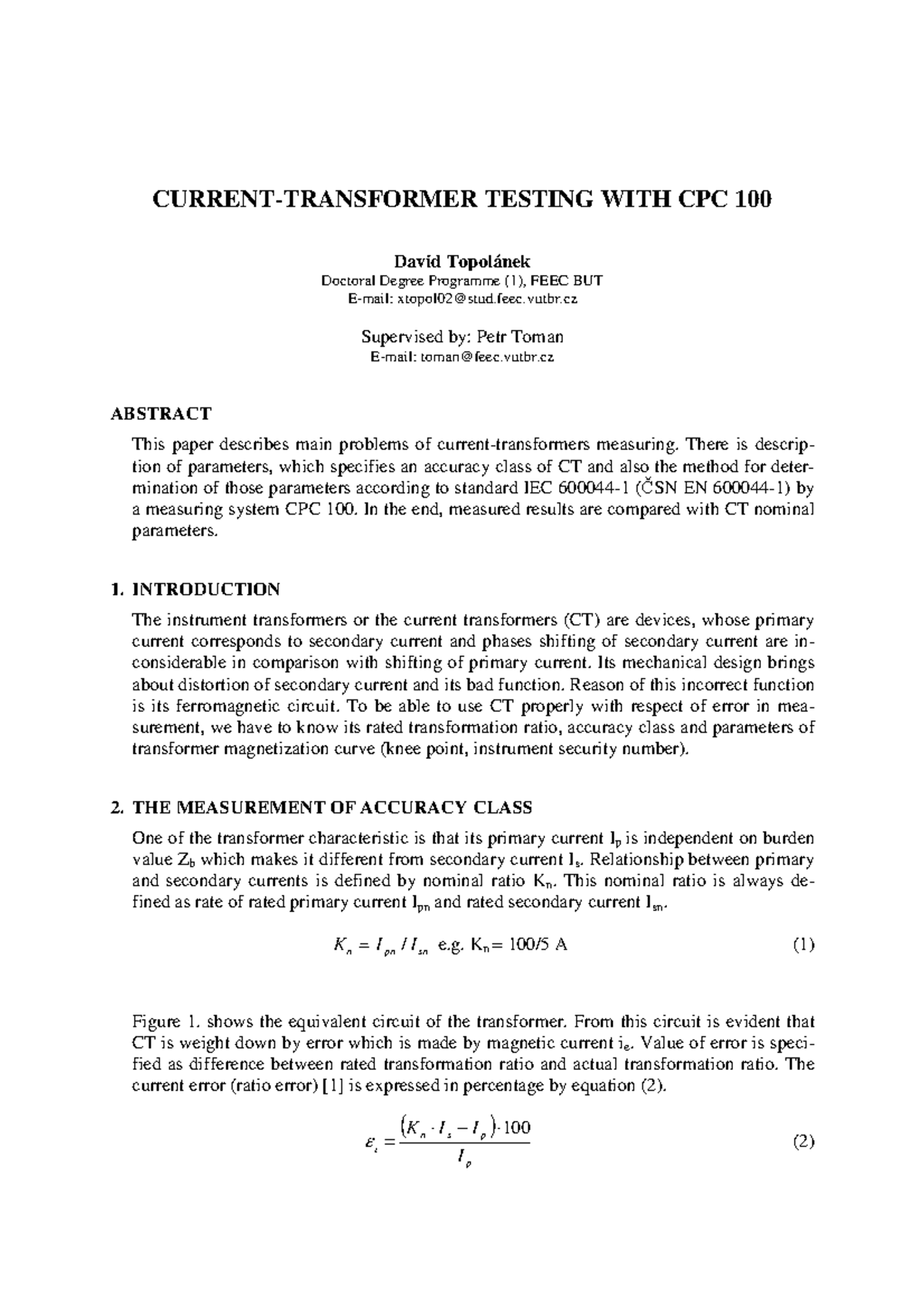 Current- Transformer Testing WITH CPC 100 - CURRENT-TRANSFORMER TESTING ...