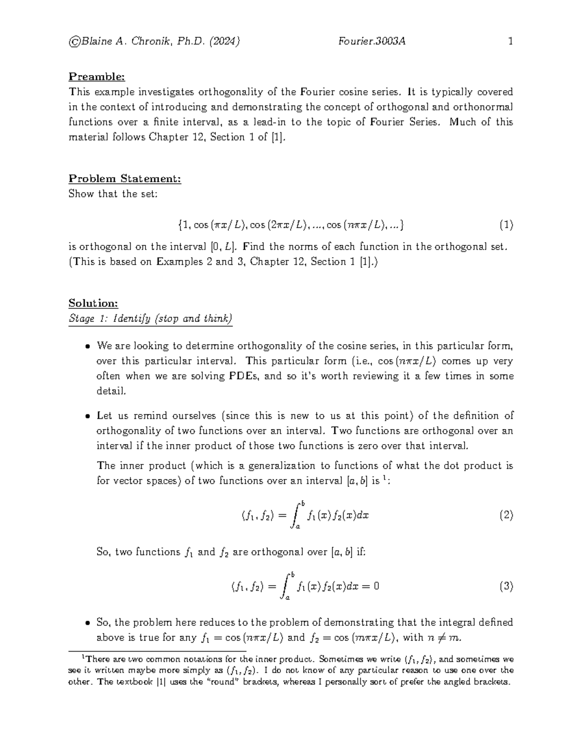 M2 Orthogonal Cosine Series - Preamble: This example investigates ...