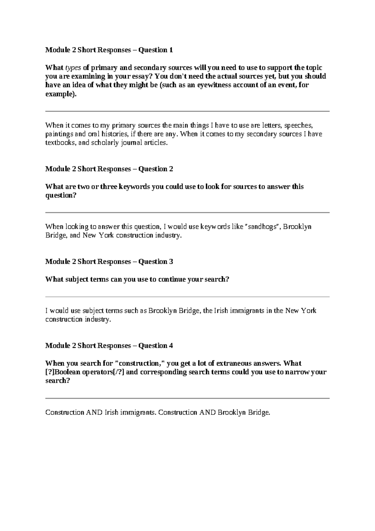 Brittany Bramble HIS 200 Module 2 - Module 2 Short Responses – Question ...