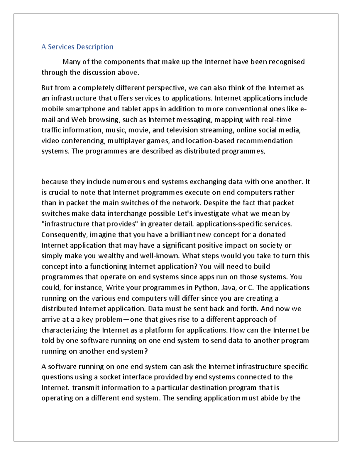 A Services Description and protocols - A Services Description Many of ...