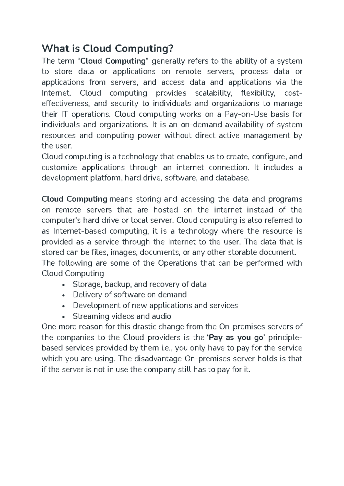 Module 1 - Basics of Cloud Computing - What is Cloud Computing? The ...