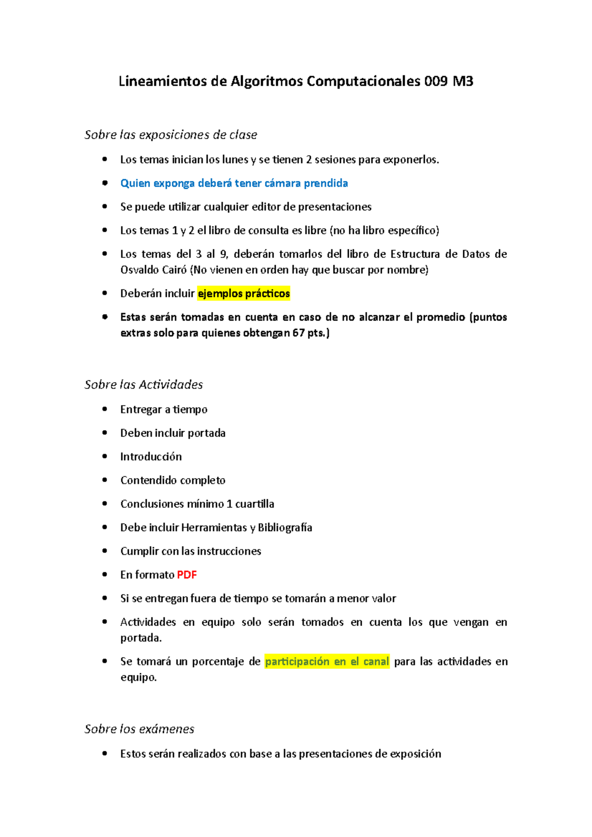 Lineamientos Forma De Trabajar De Algoritmos Computacionales 2