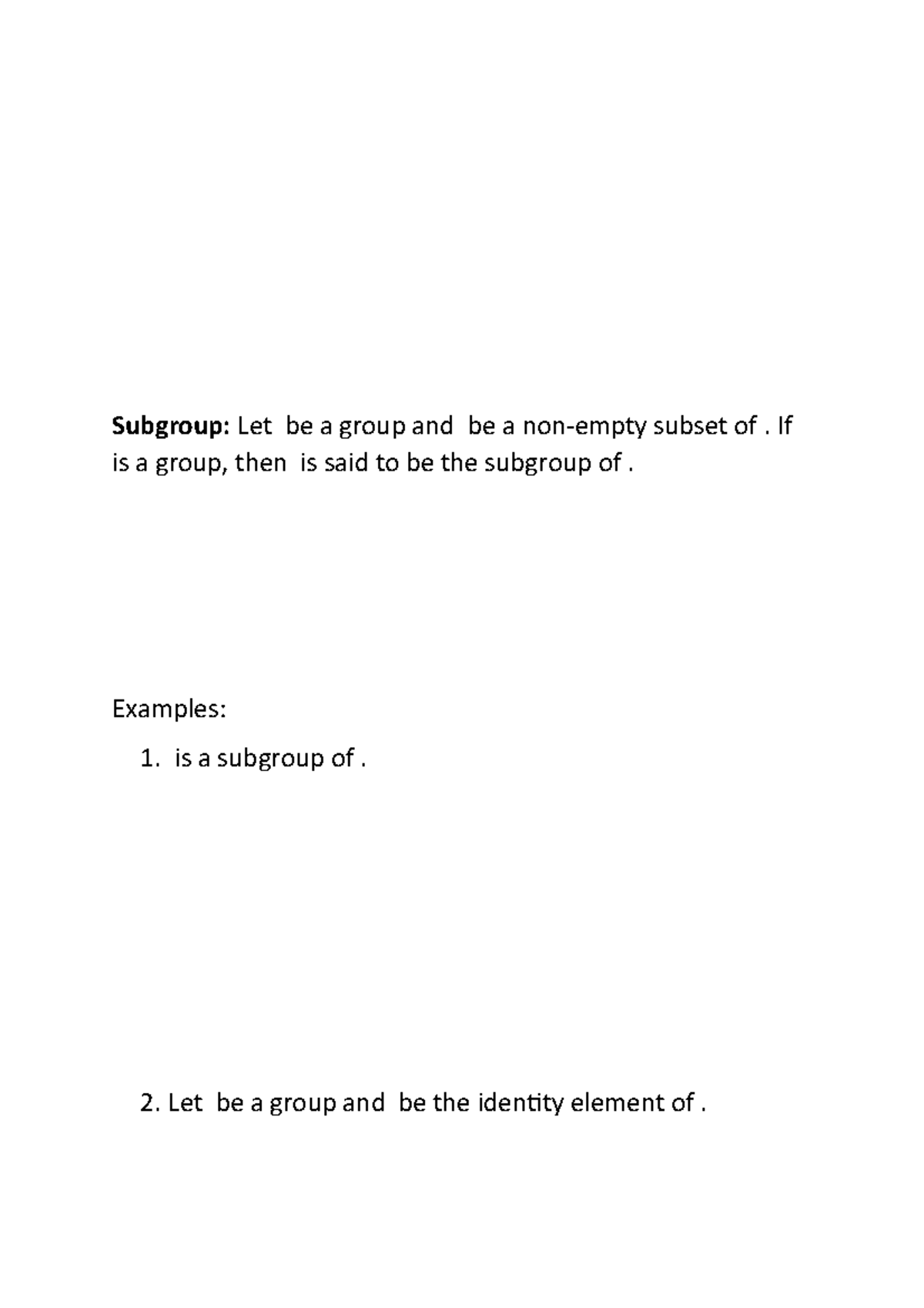 Subgroup - Discrete Mathematics - If is a group, then is said to be the ...
