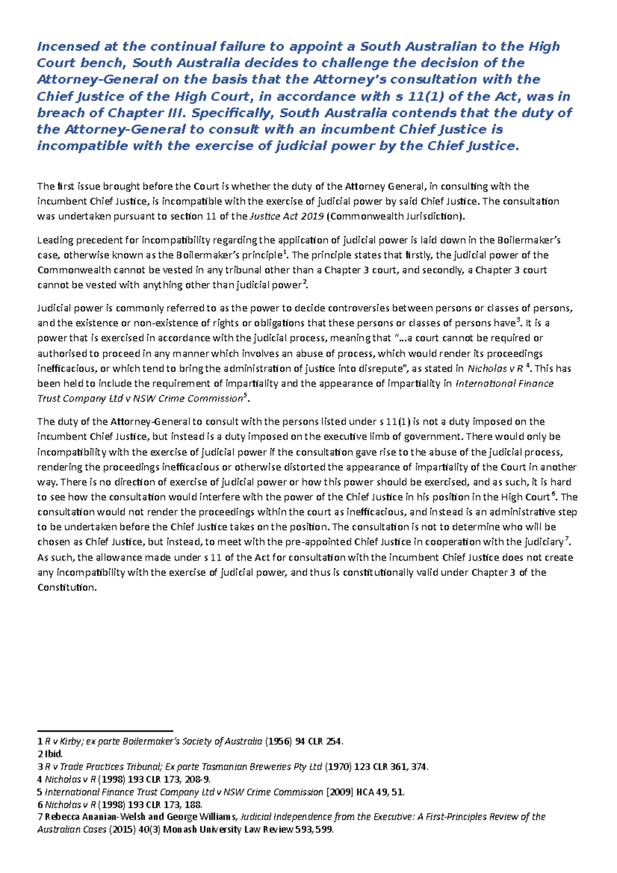 Moot pres - Moot Trial Presentation Notes Constitutional Law 2020 ...