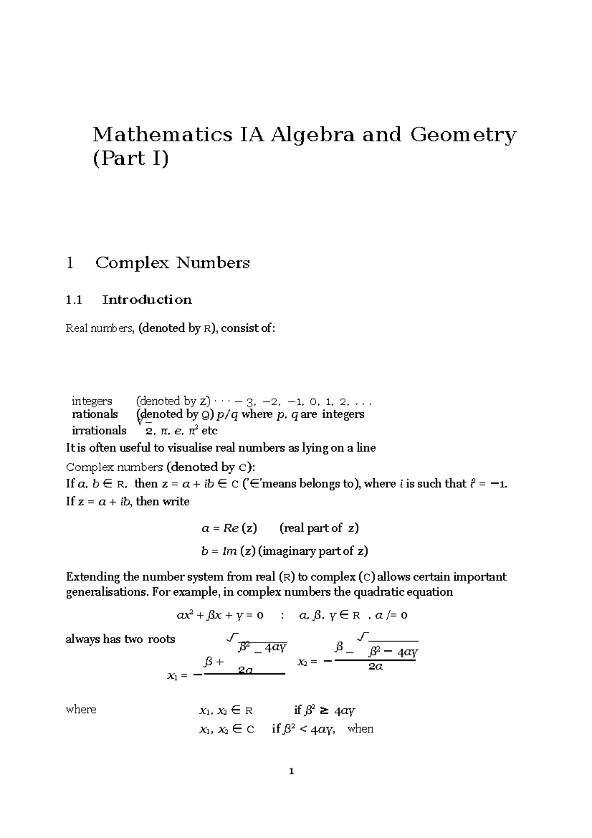 Vectors, vector product and linear maps and matrices - Mathematics IA ...