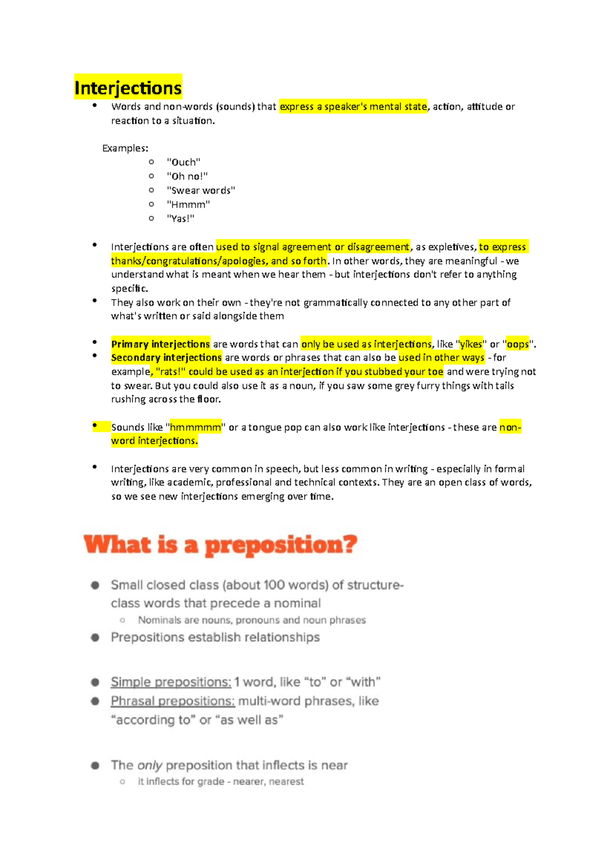 Lecture-6-Slides - Lecture notes 6 - Interjections Words and non-words ...