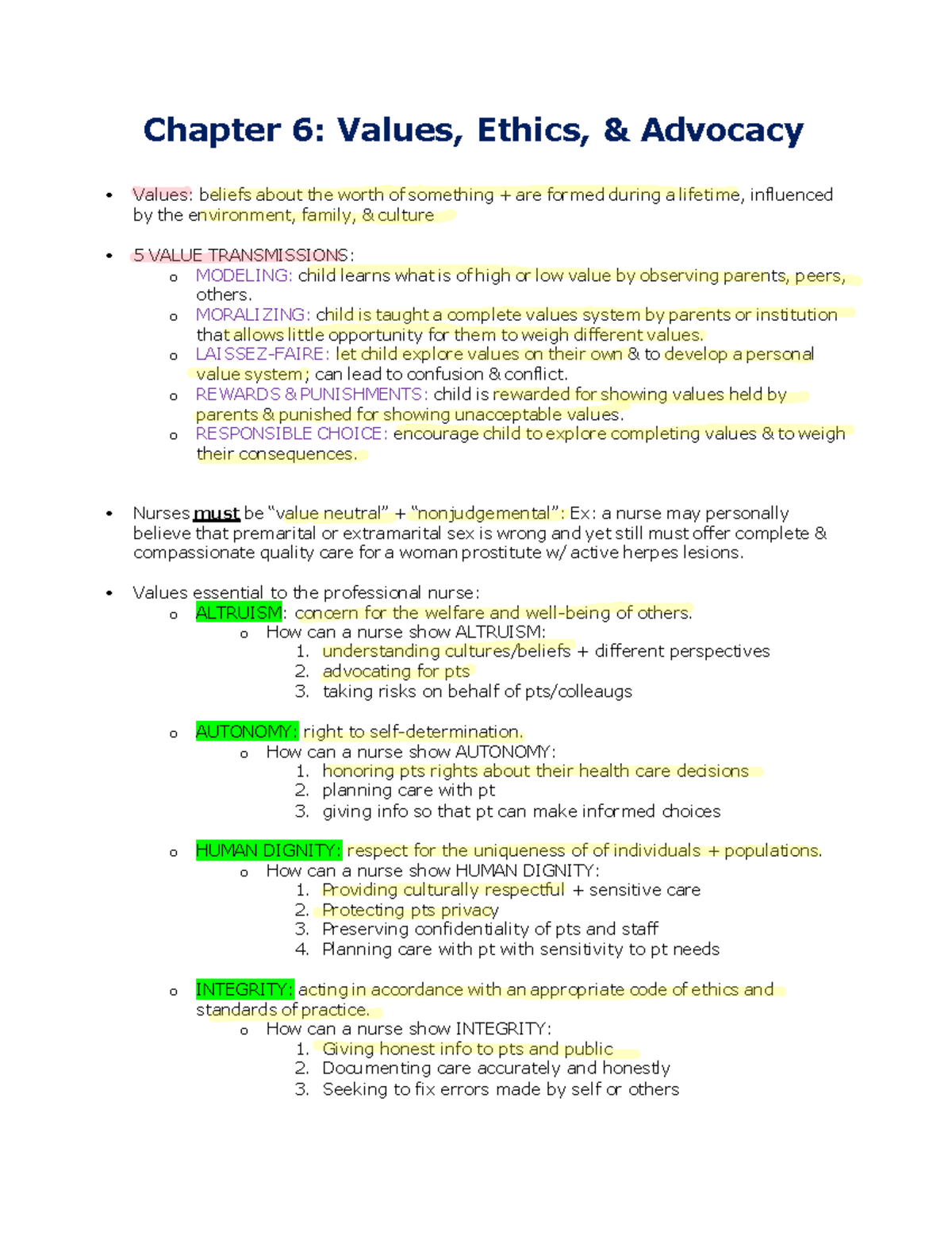 Legal-Ethics-Advocacy - Chapter 6: Values, Ethics, & Advocacy Values: beliefs about the worth of ...