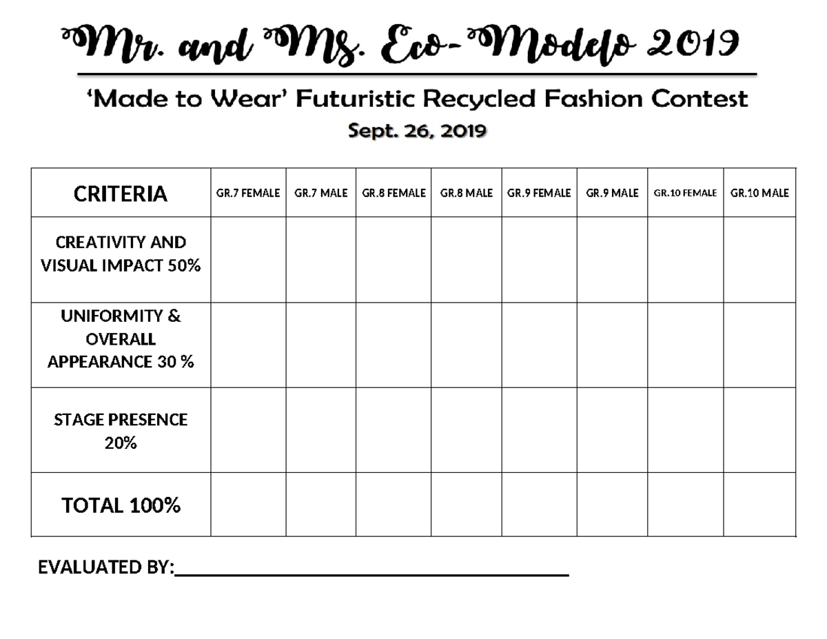 521774788 Criteria for Judging Eco Modelo - Secondary Education ...