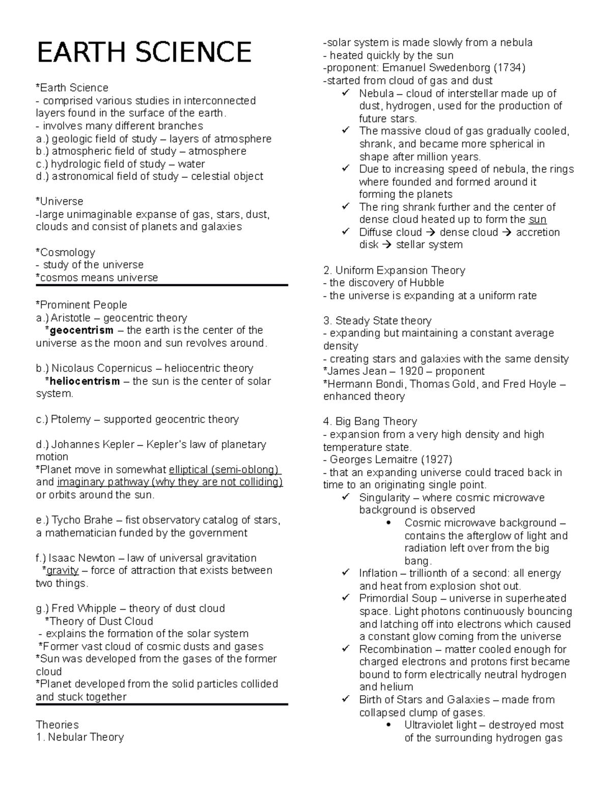 Mundo-complete - EARTH SCIENCE *Earth Science comprised various studies ...