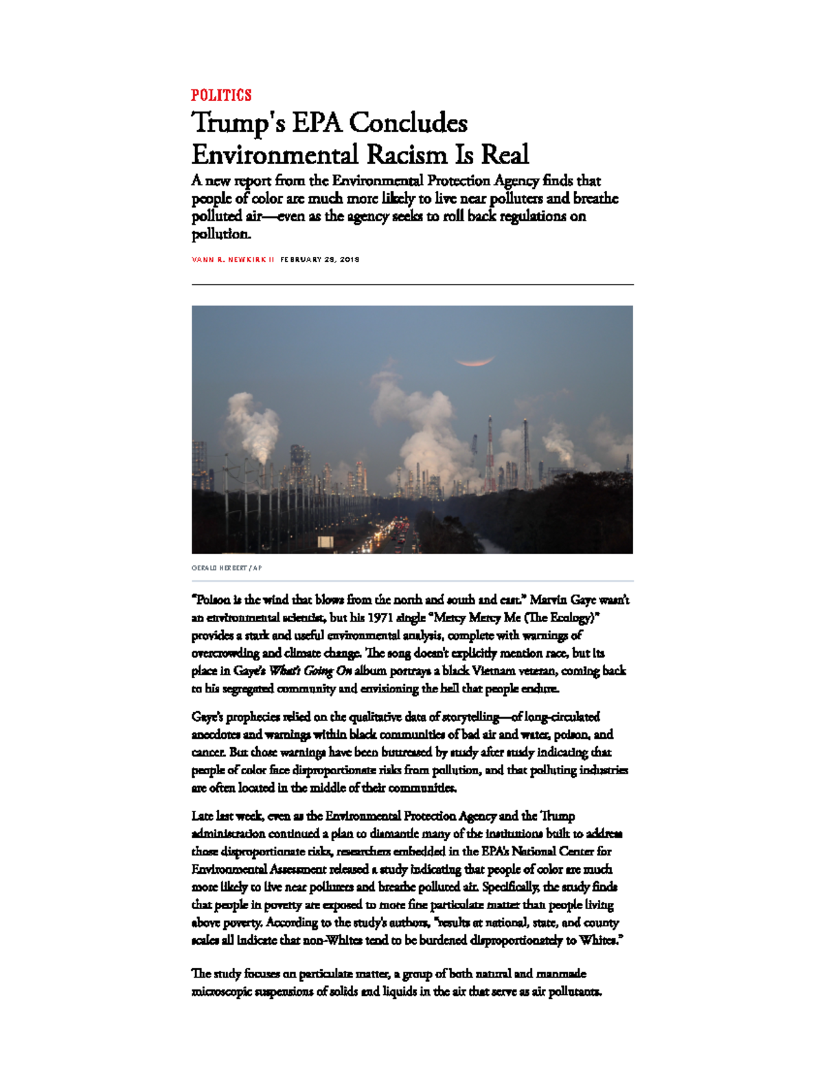 A New EPA Report Shows That Environmental Racism is Real - The Atlantic ...