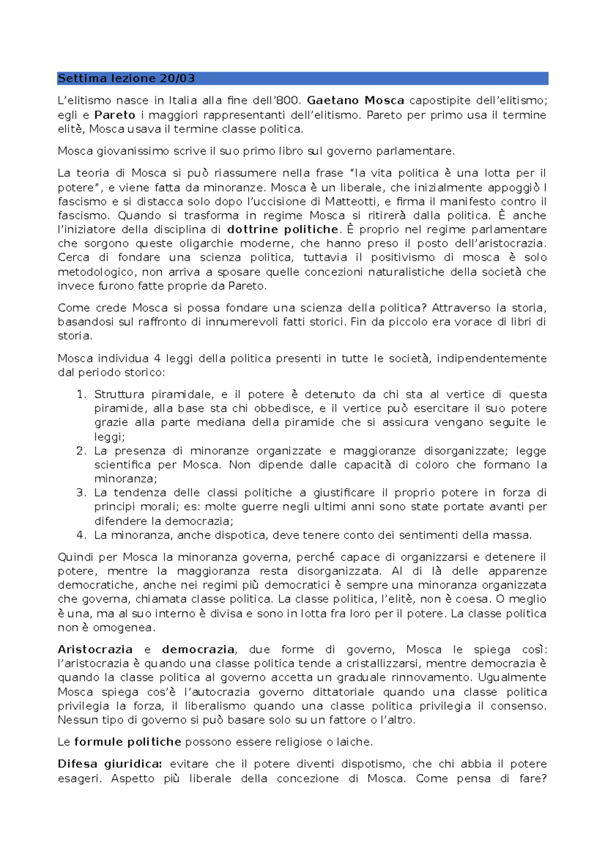 Elitismo - Settima lezione 20/ L’elitismo nasce in Italia alla fine ...