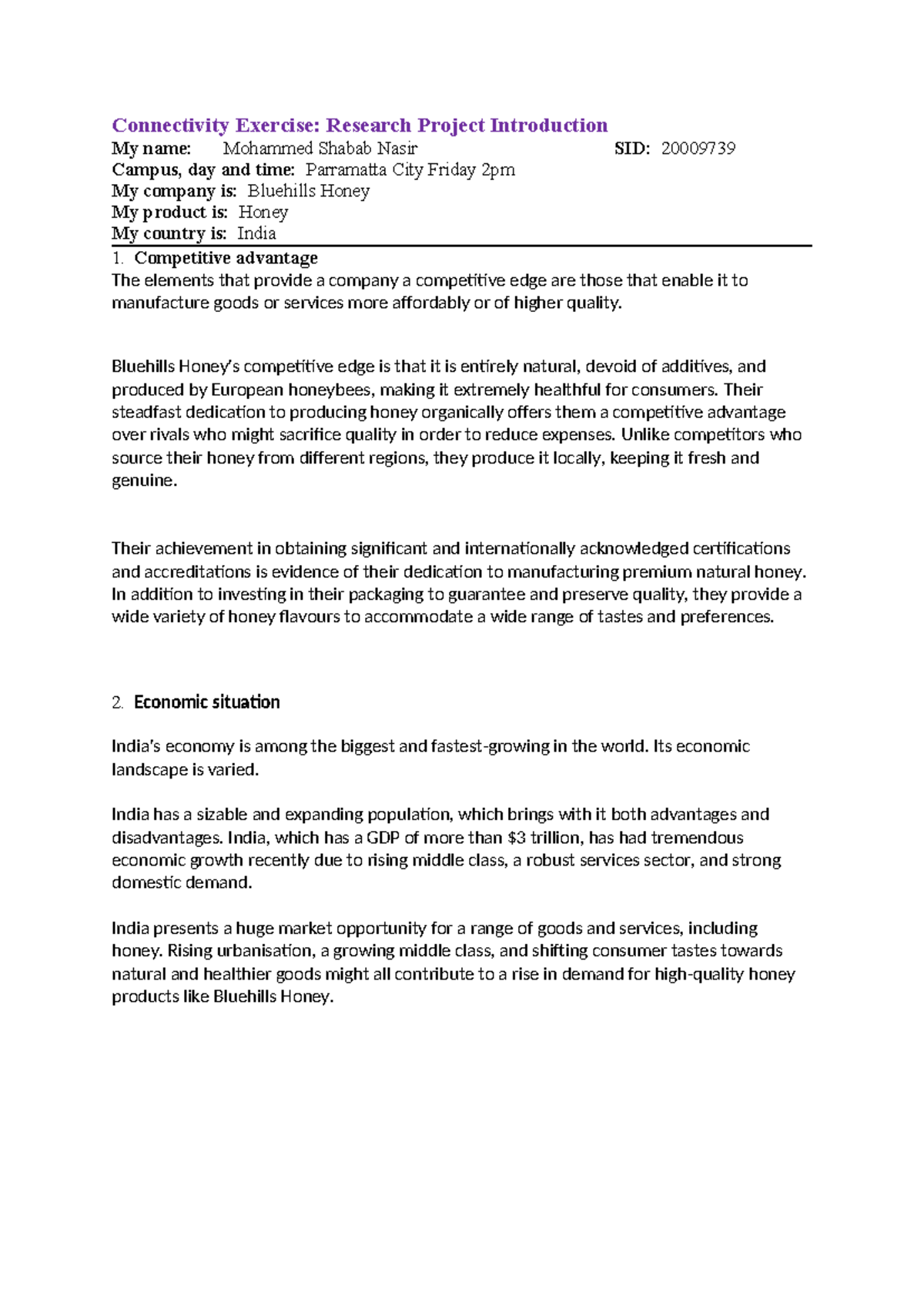 Connectivity Exercise Template - Connectivity Exercise: Research ...