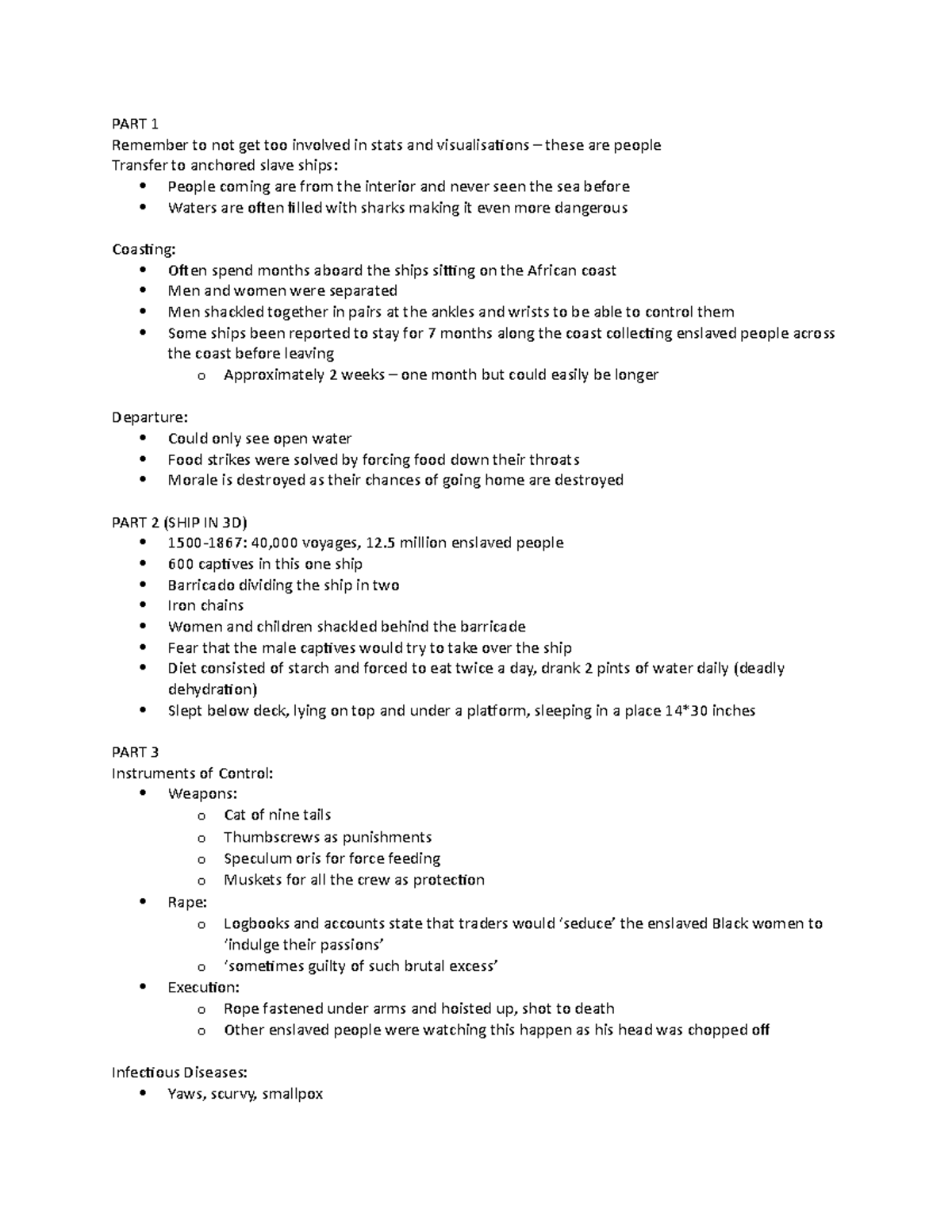 Week 5 - Lecture 9 (Middle Passage) - PART 1 Remember to not get too ...