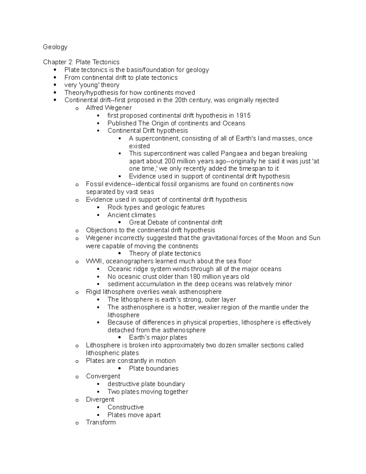Geology Section 1 - Lecture notes September lectures - Geology Chapter ...