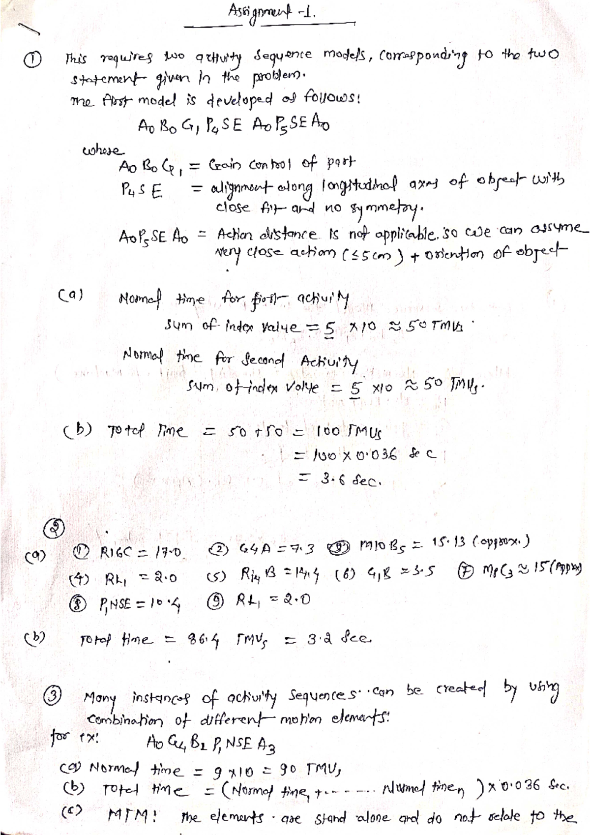 Assignment-1 solution - Work system design - Studocu