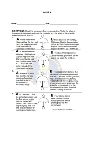 Grade 11 2nd quarter earth and life science - DAILY LESSON LOG School ...