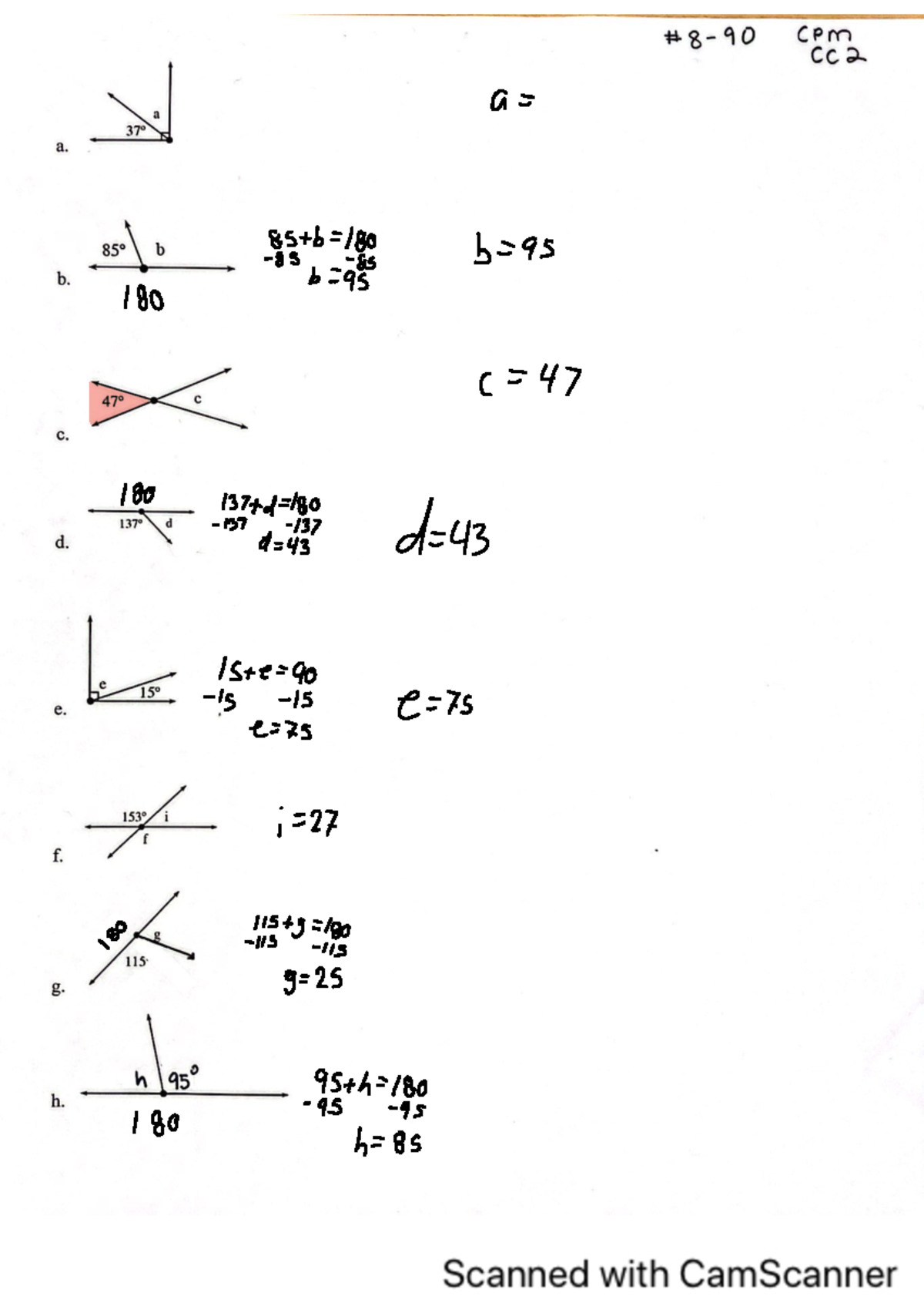 Angle Practice For 9 As 5 95 180 47 180 I 1 Is E As 1 27 13 9 1 9 25
