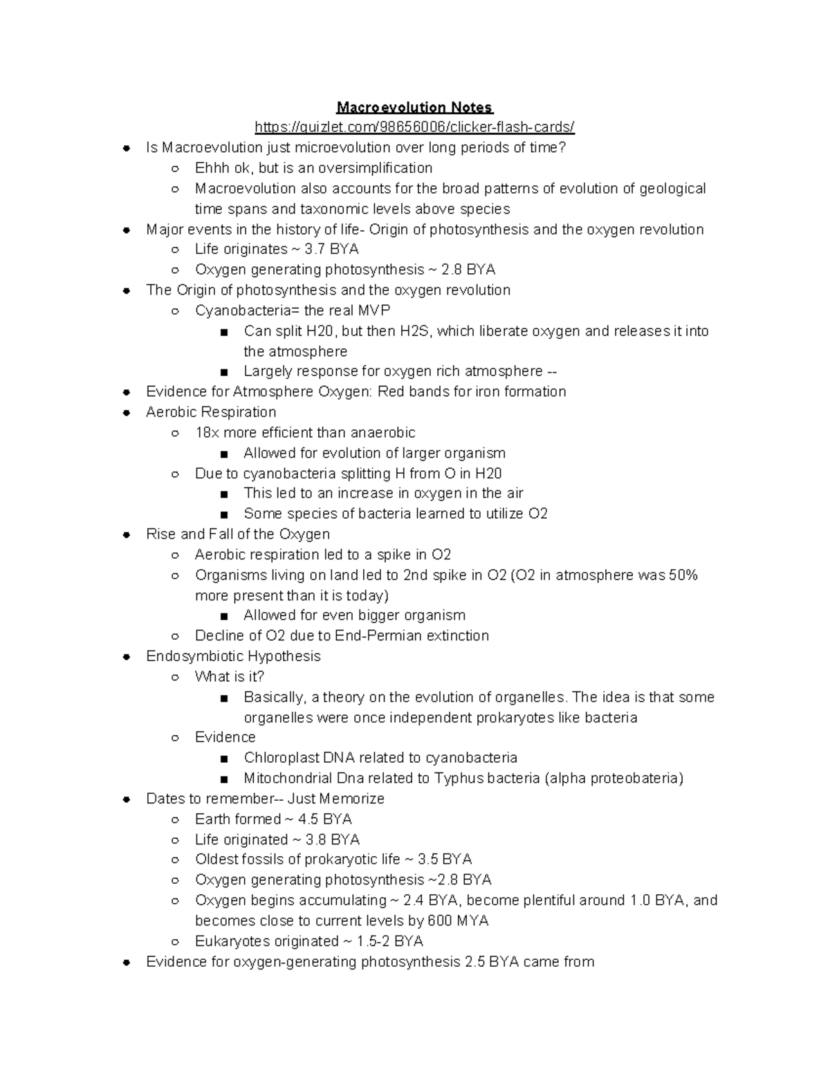 BI107 Exam 2 Review Session - Macroevolution Notes - Studocu