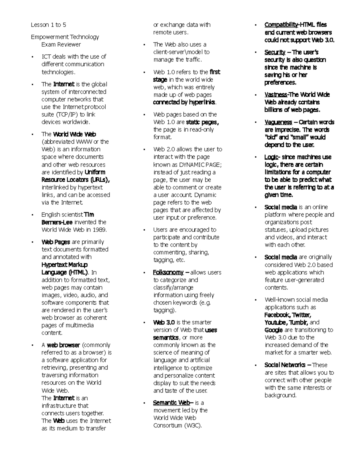 Empowerment Technology lesson 1 to 5 - Lesson 1 to 5 Empowerment ...