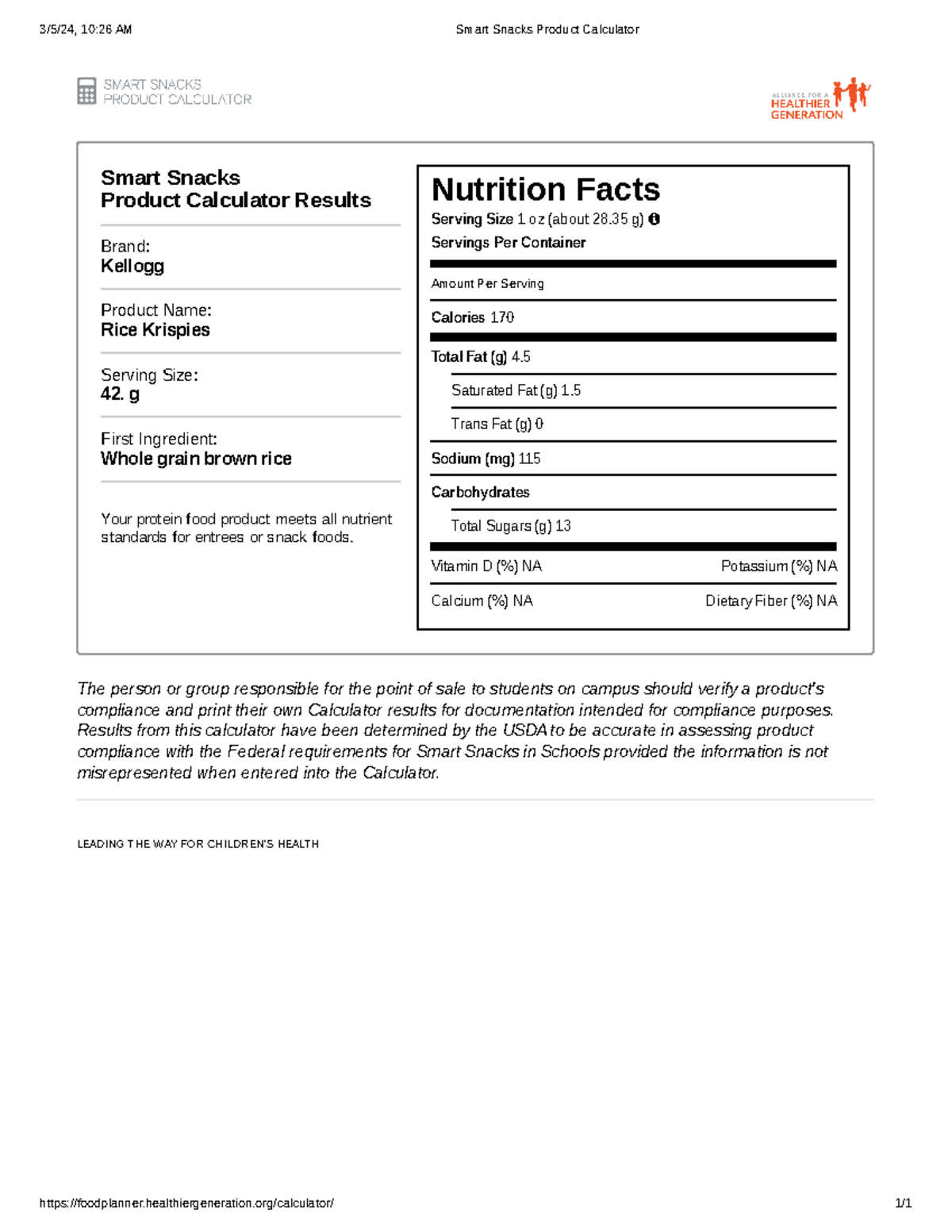 Smart Snacks Product Calculator - 3/5/24, 10:26 AM Smart Snacks Product ...