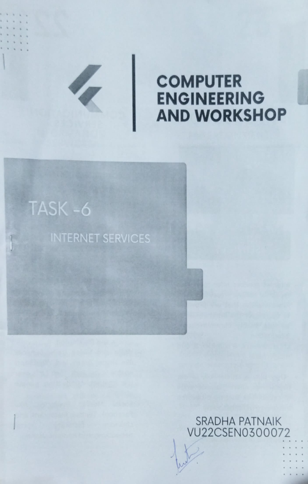 Task 5 - TASK - INTERNET SERVICES COMPUTER ####### ENGINEERING AND ...