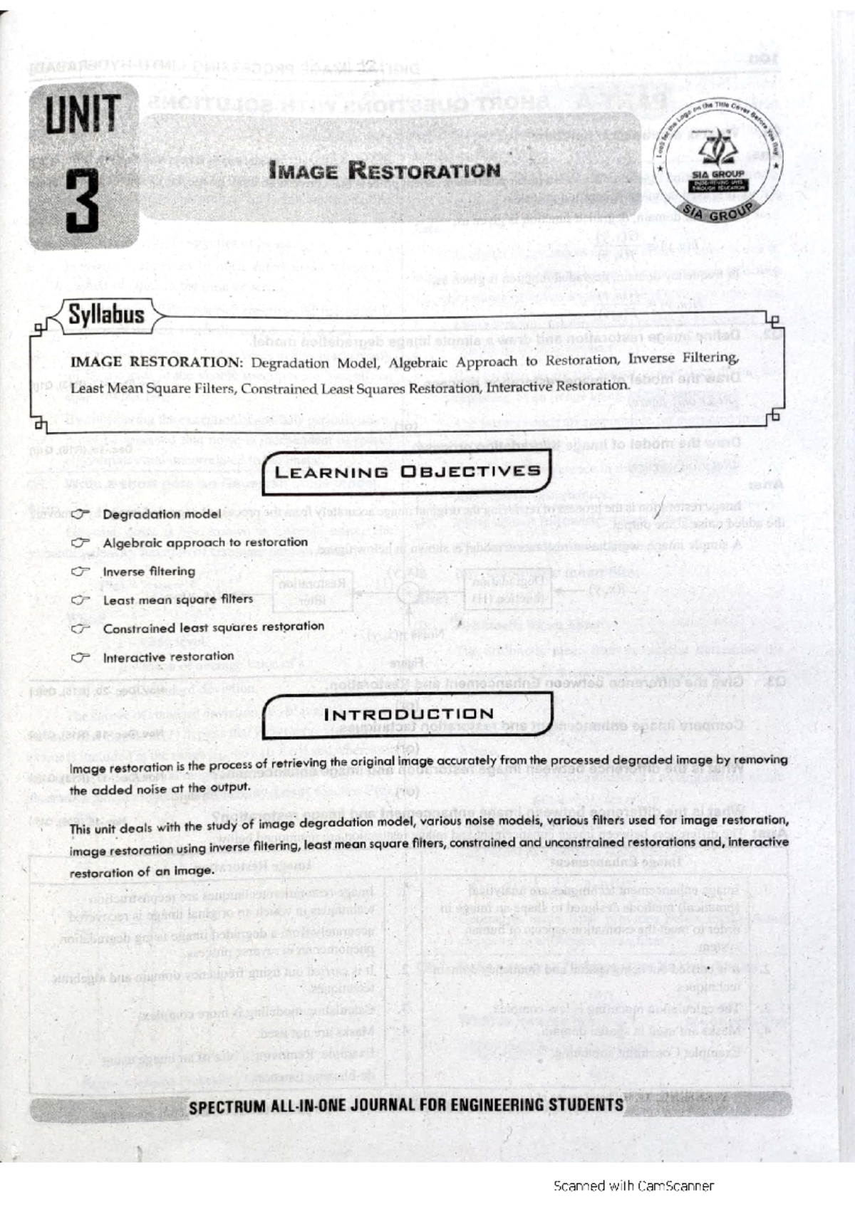 DIP UNIT 3 - dip - Computer Science and Engineering - Studocu