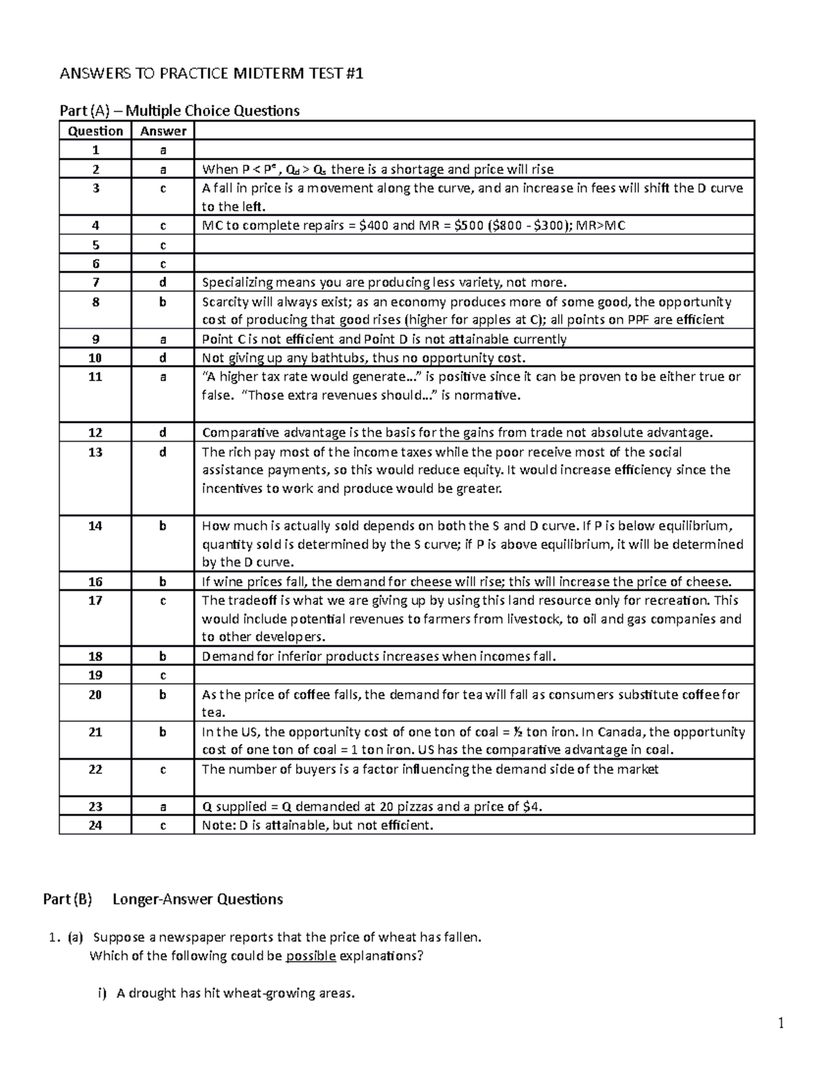 Midterm 2019, questions and answers - ANSWERS TO PRACTICE MIDTERM TEST ...