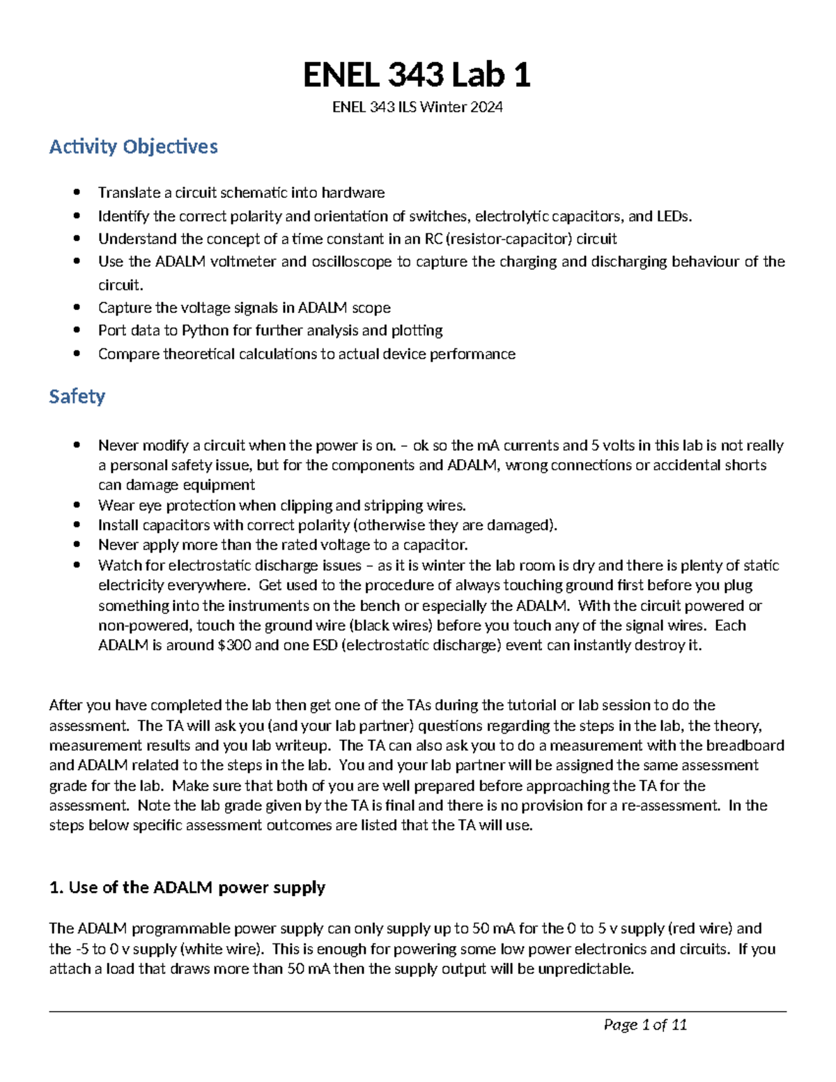 ENEL343 Lab1 2024 - good notes - ENEL 343 Lab 1 ENEL 343 ILS Winter ...