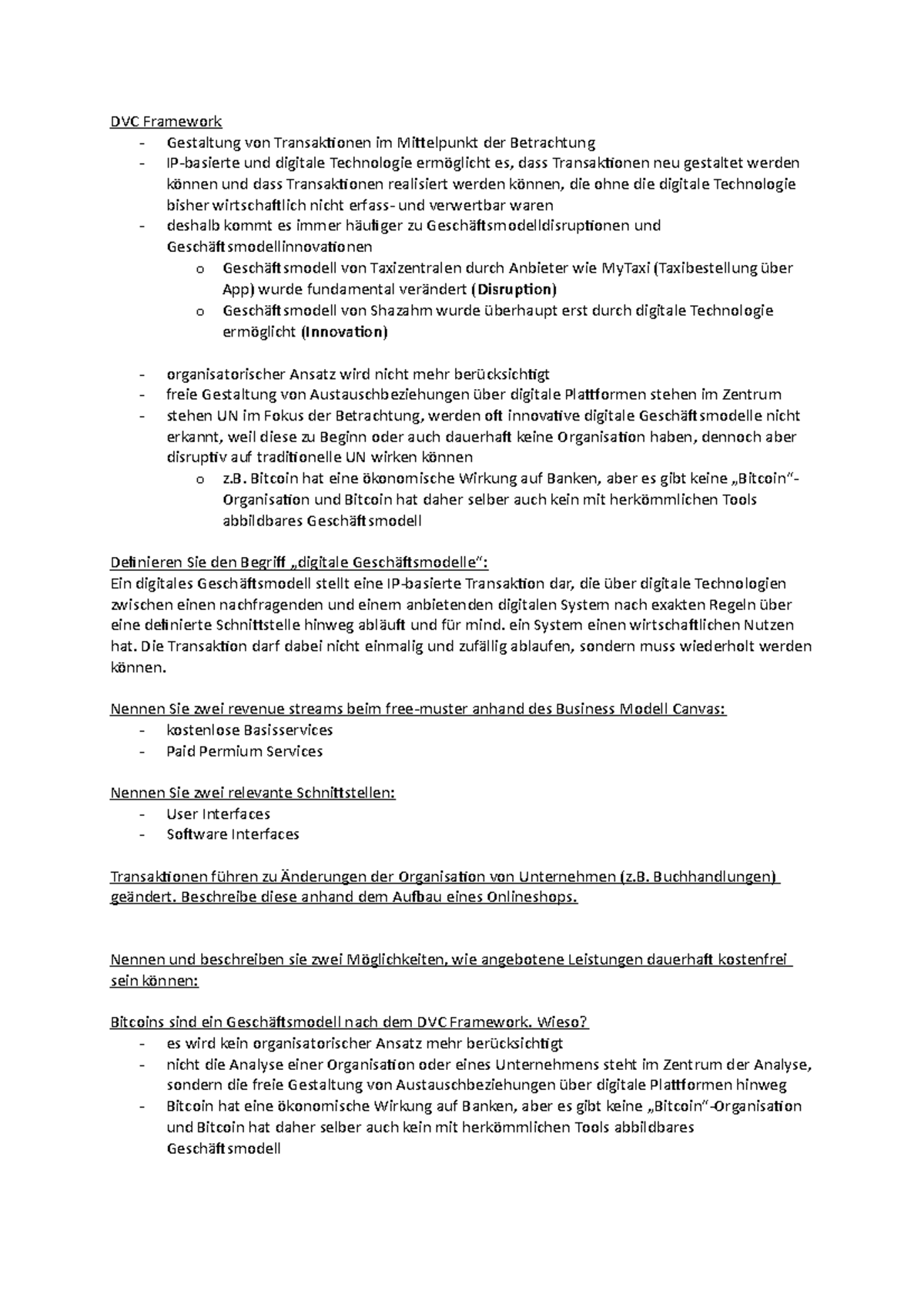 Digitale Business Modelle - DVC Framework - Gestaltung von ...