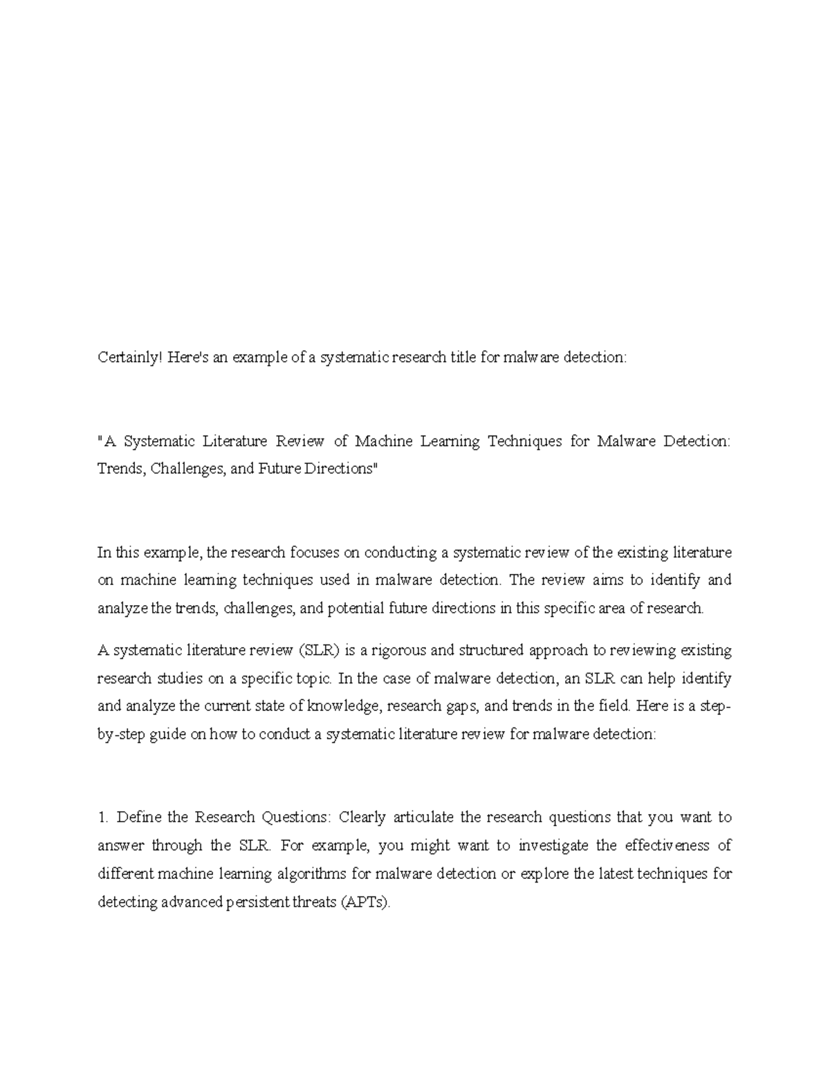 A systematic literature review - Certainly! Here's an example of a ...